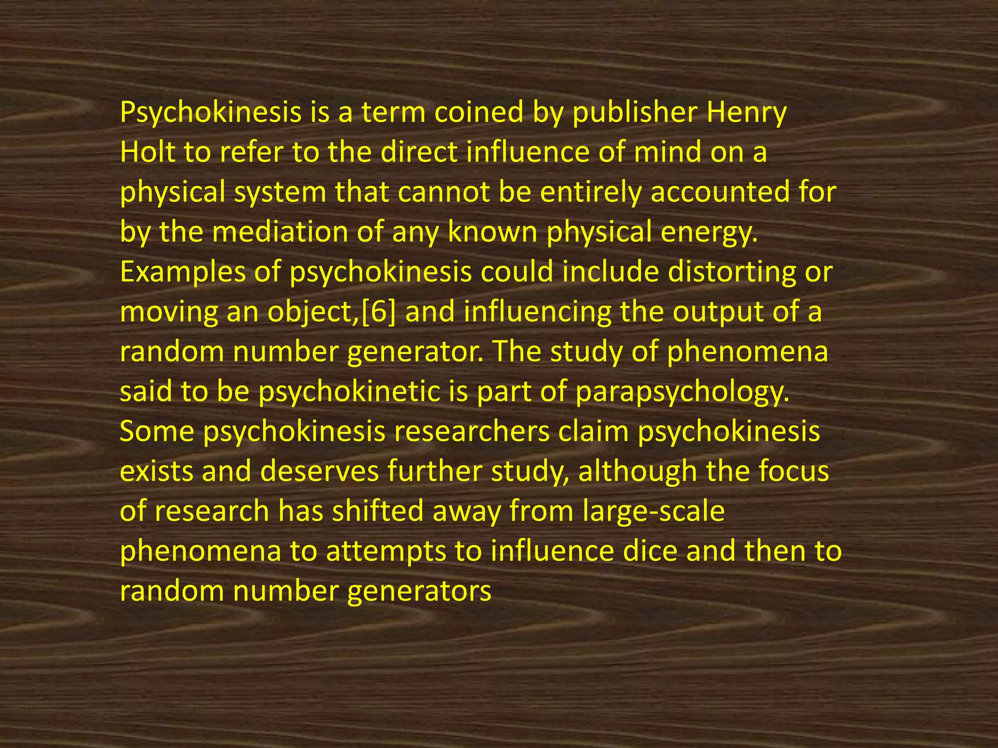 Psychokinesis | PPTX