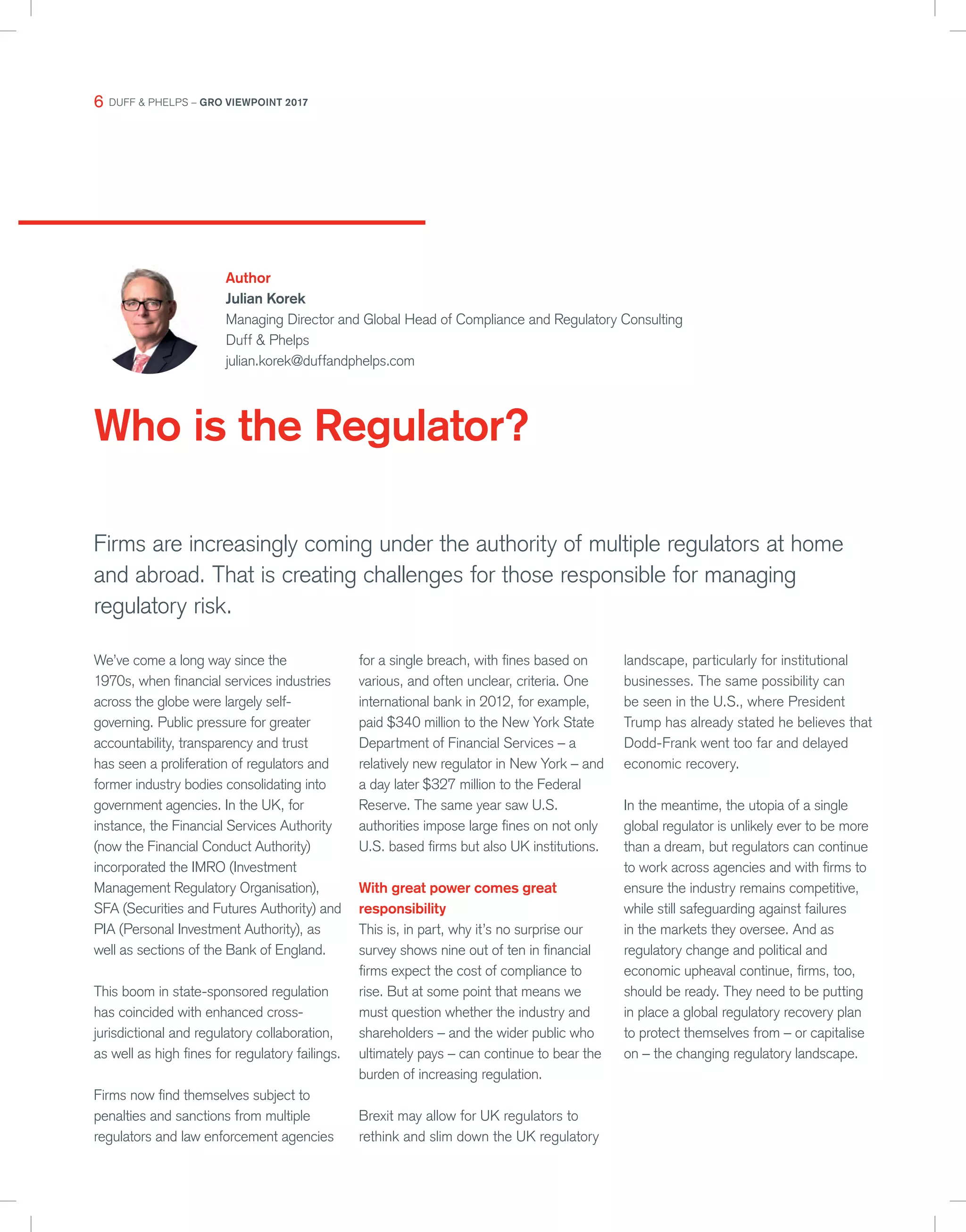 Who is the Regulator? | PDF