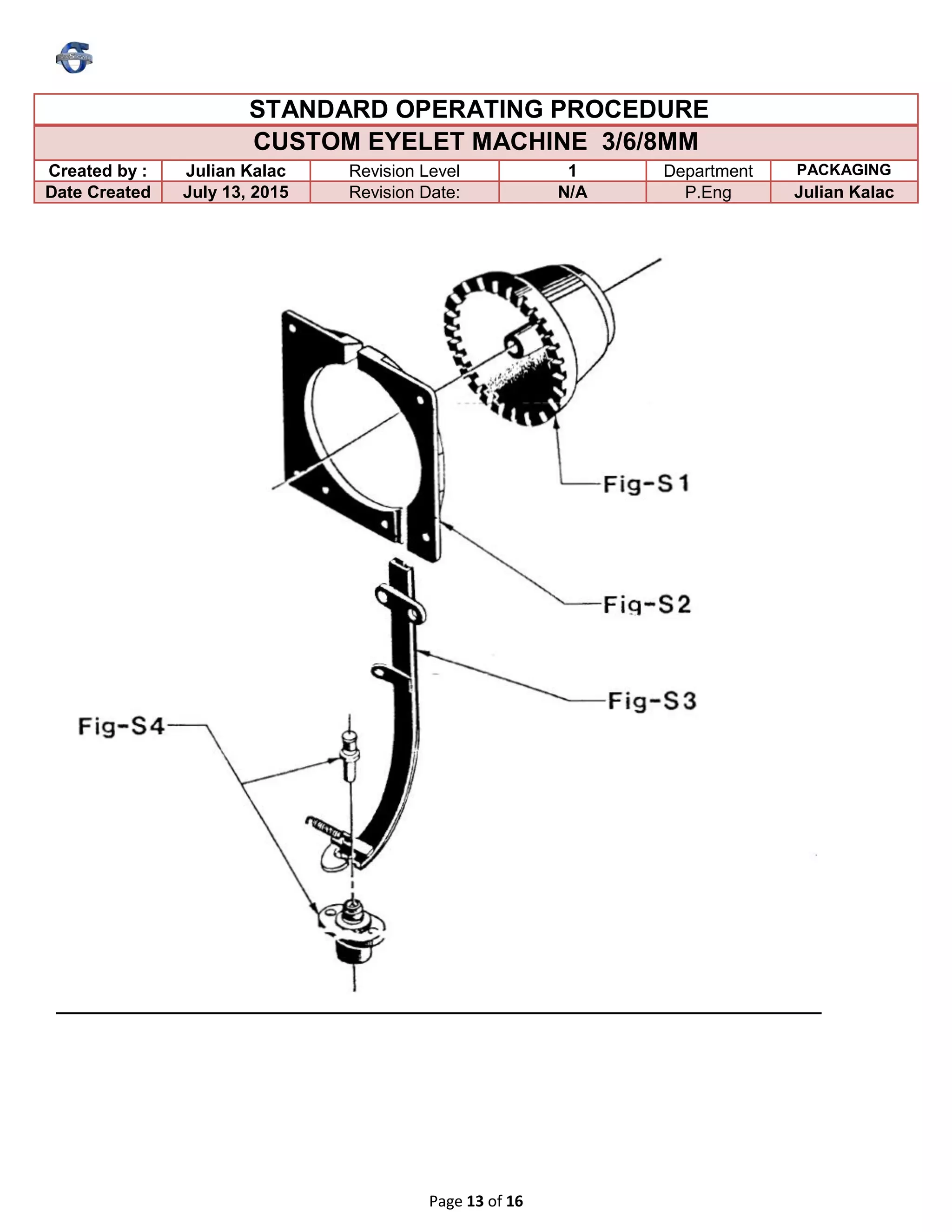 Custom Lean Eyelet machine SOP with 5 min changeover | PDF