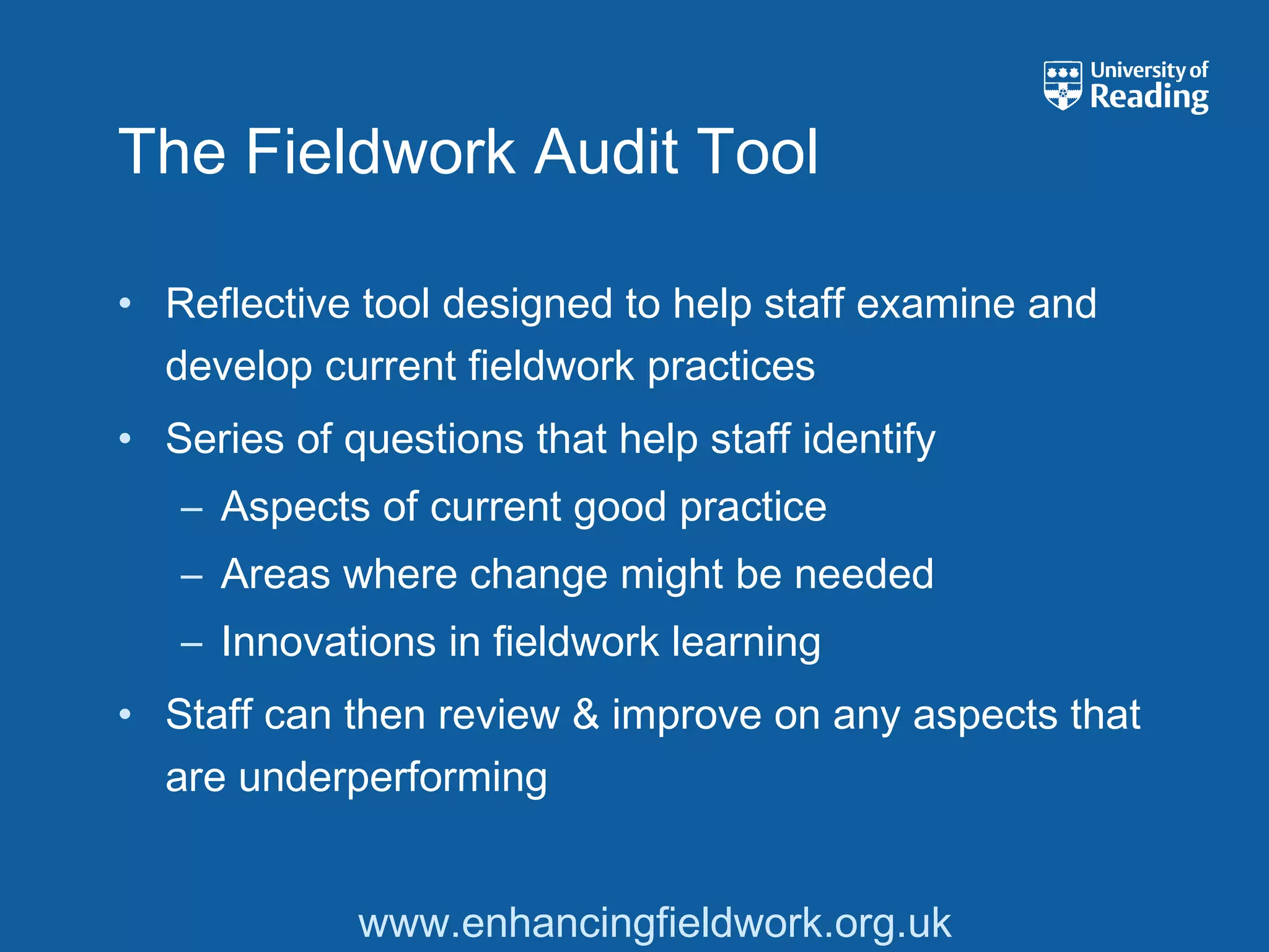 Fieldwork: What can we do to make it even better | PPT