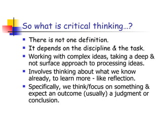 Critical thinking | PPT