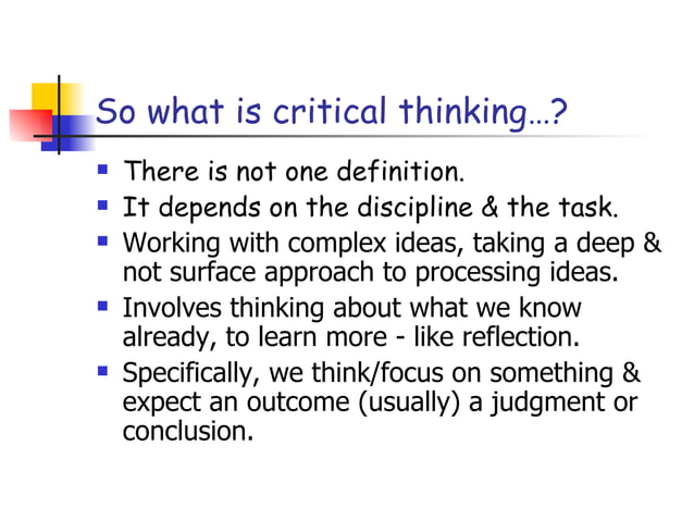 Critical thinking | PPT
