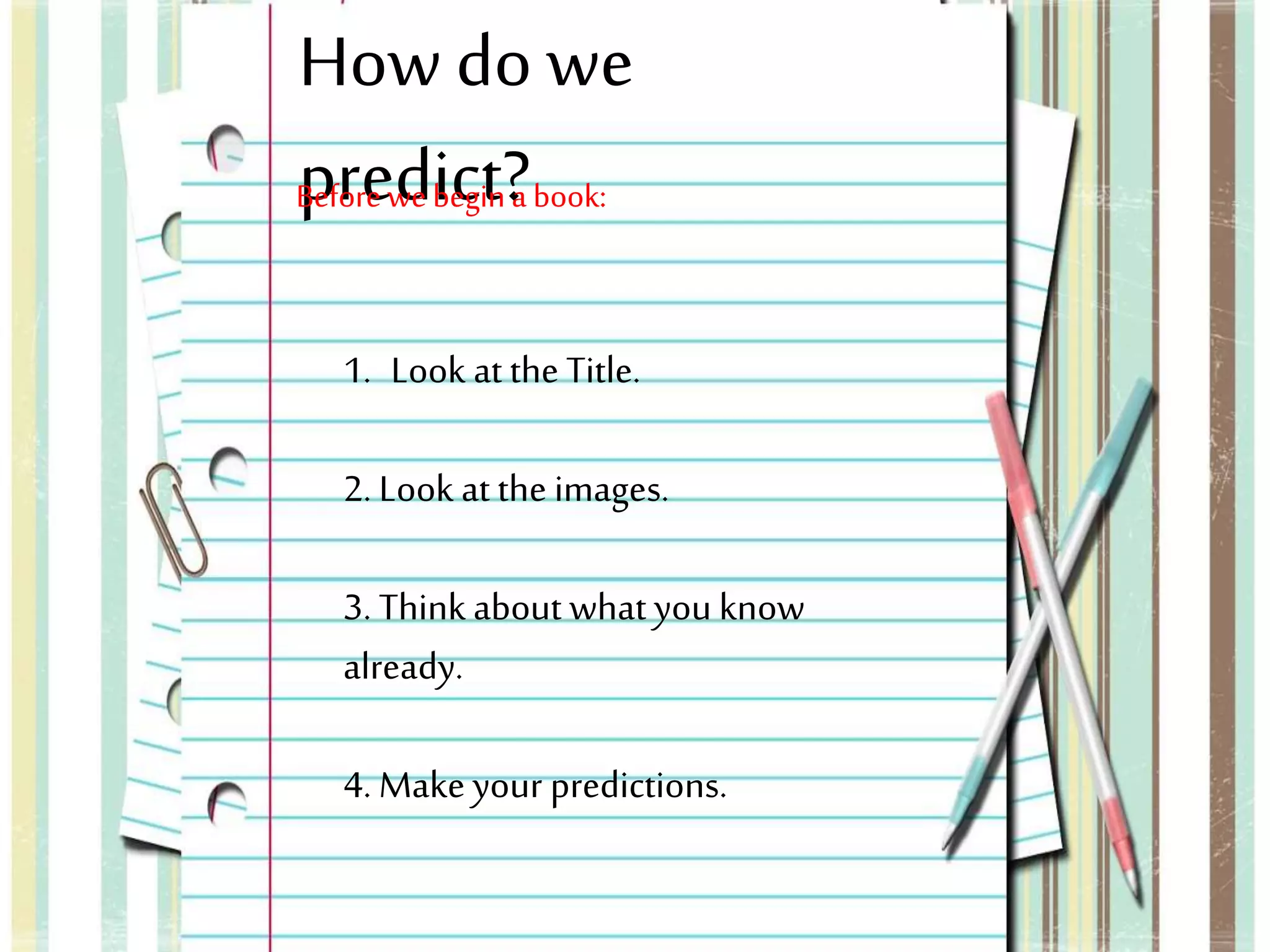 Making Predictions While Reading | PPTX