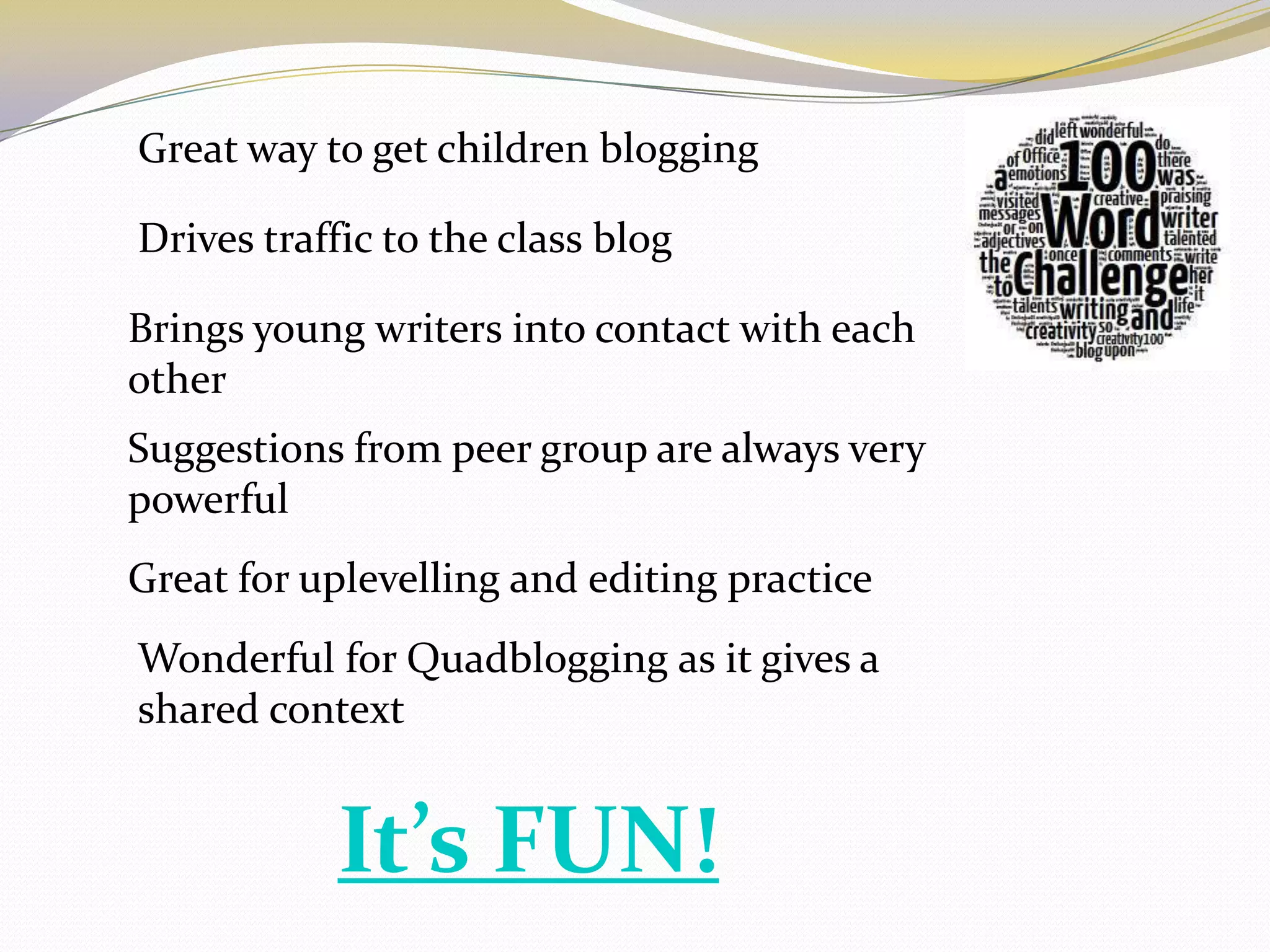 Julia Skinner's 100 Word Challenge | PPTX | Homework and Study | Education