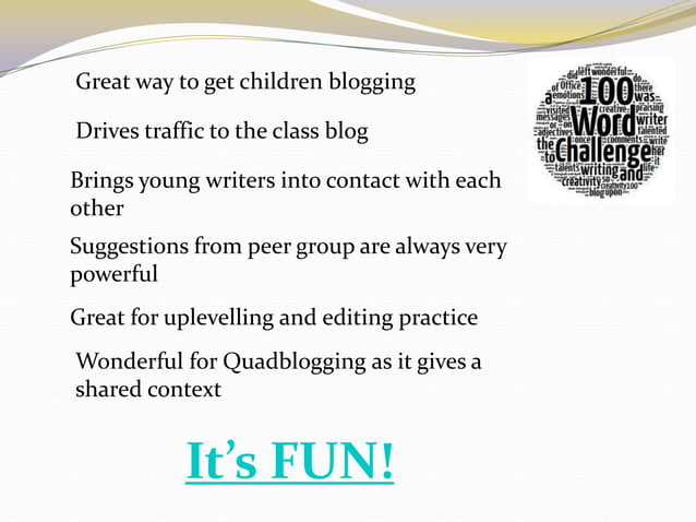 Julia Skinner's 100 Word Challenge | PPTX | Homework and Study | Education