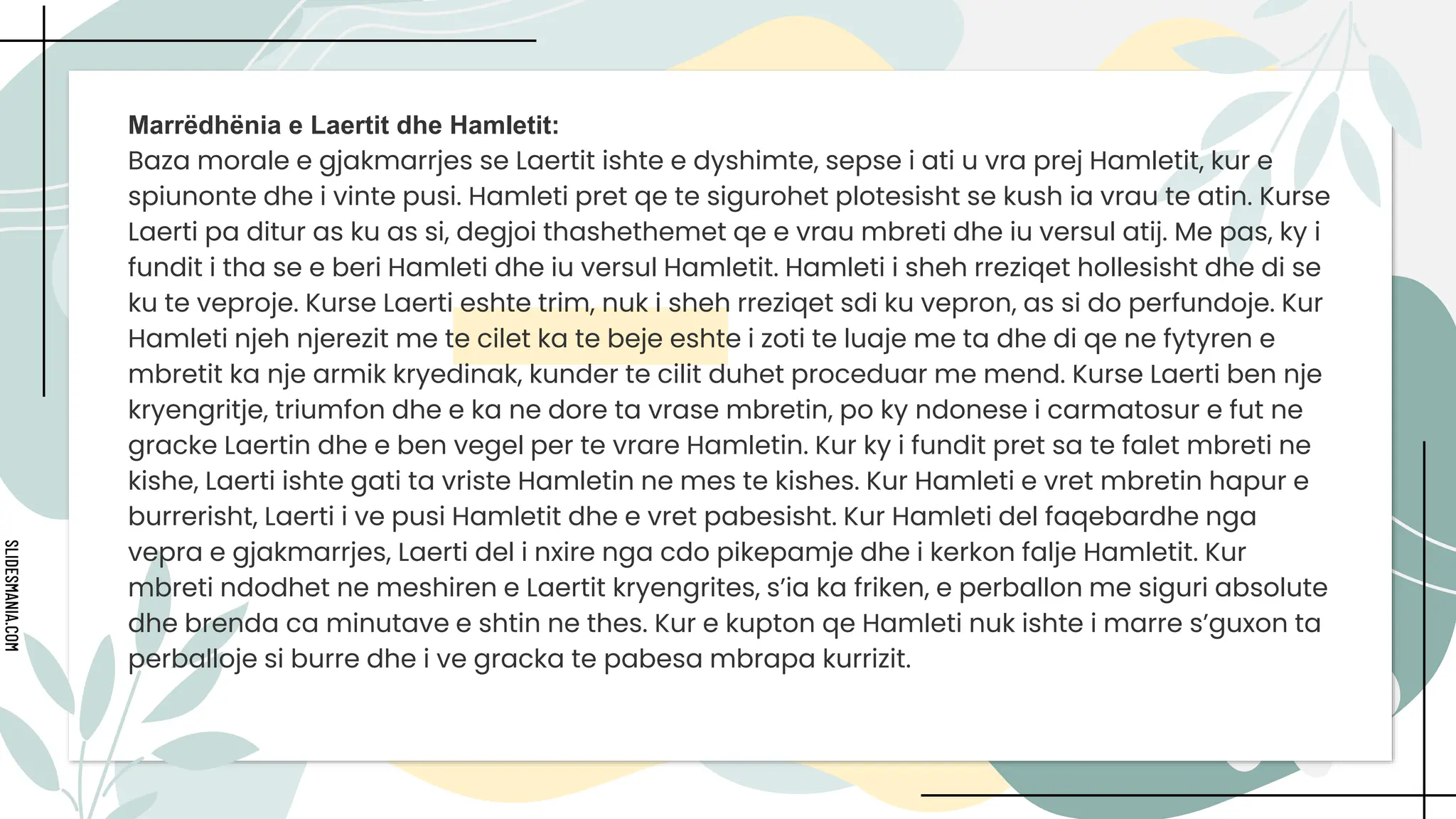 Bised letrare hamleti. William Shakespeare | PPTX