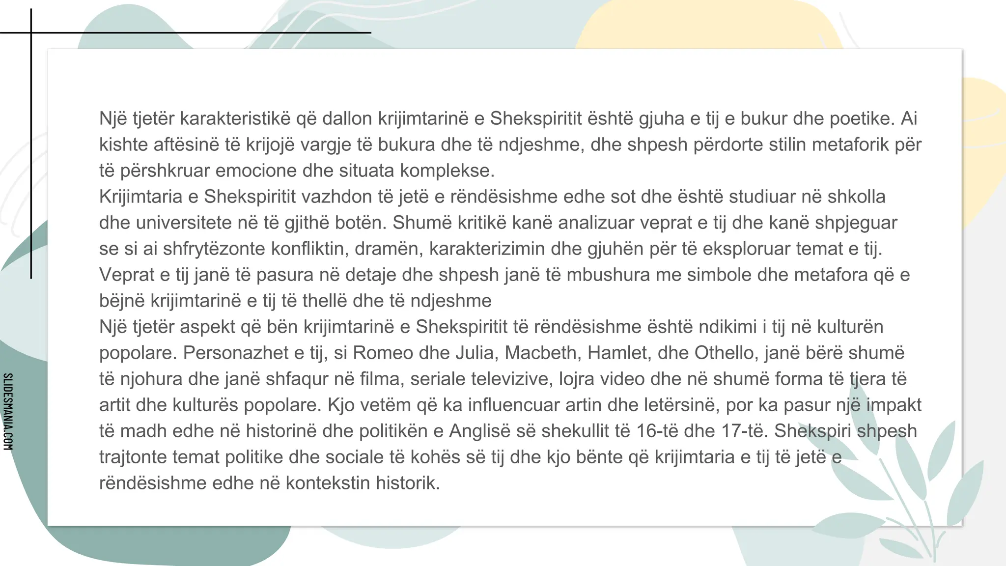 Bised letrare hamleti. William Shakespeare | PPTX