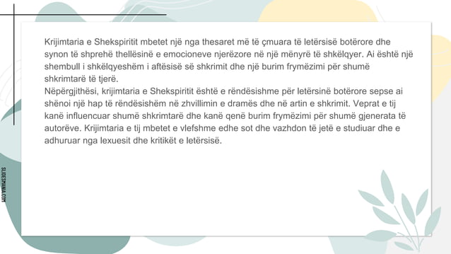 Bised letrare hamleti. William Shakespeare | PPTX