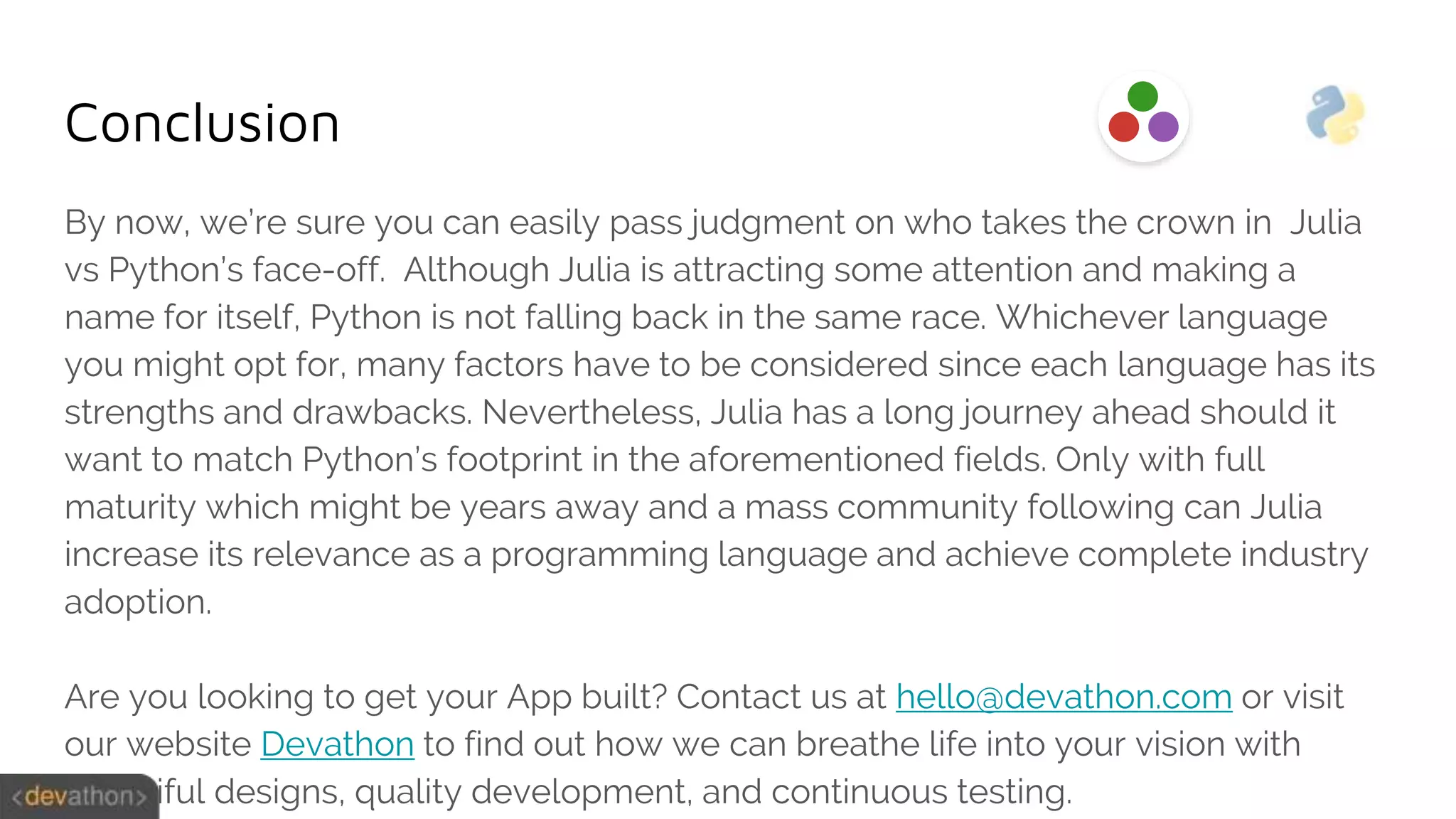 Julia vs Python 2020 | PPTX