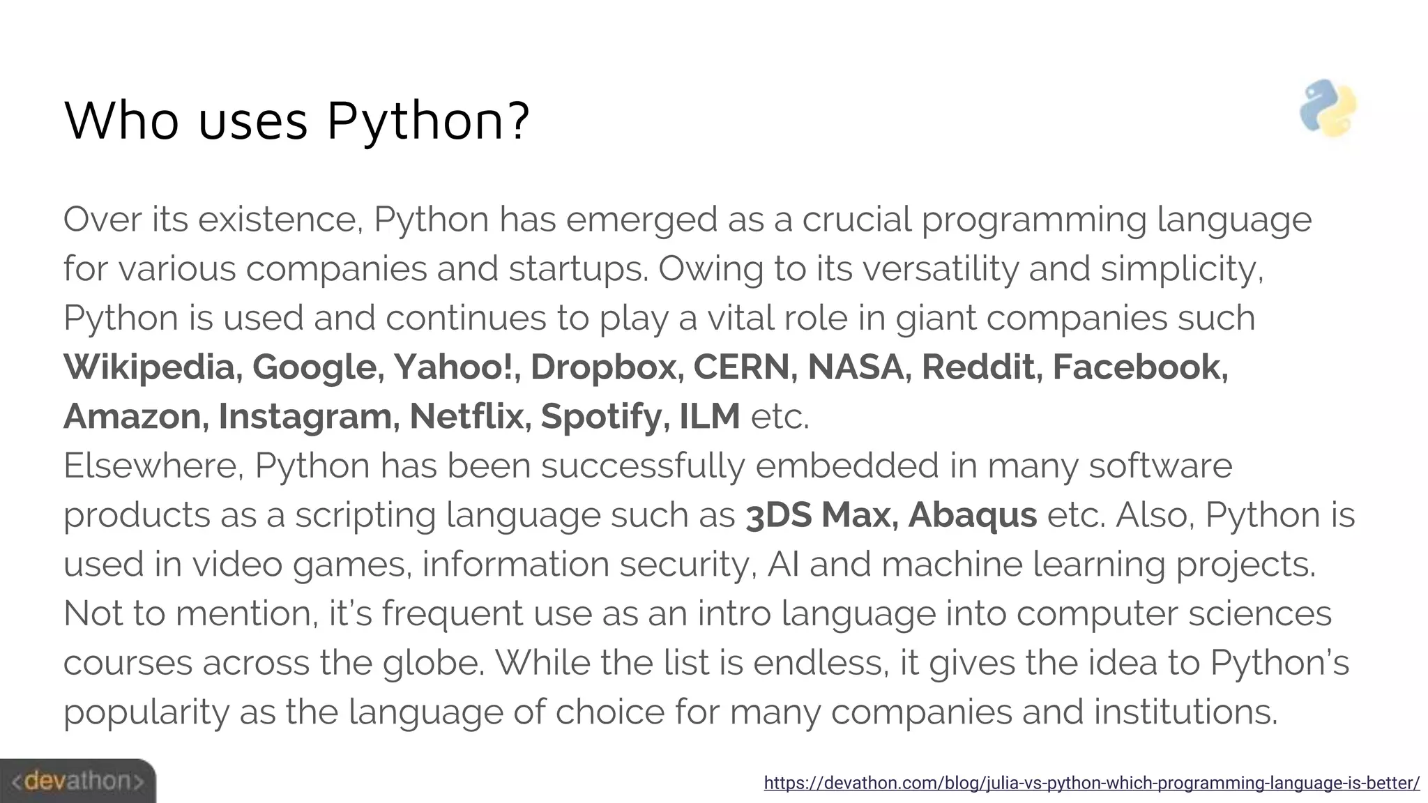 Julia Vs Python 2020 Ppt