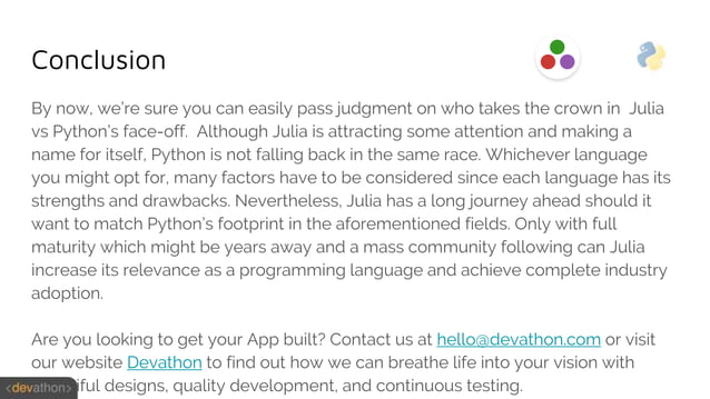 Julia vs Python 2020 | PPTX