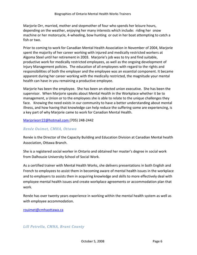 Julie Acker M S W Cmha Lambton Julie Acker Holds A Masters Pdf