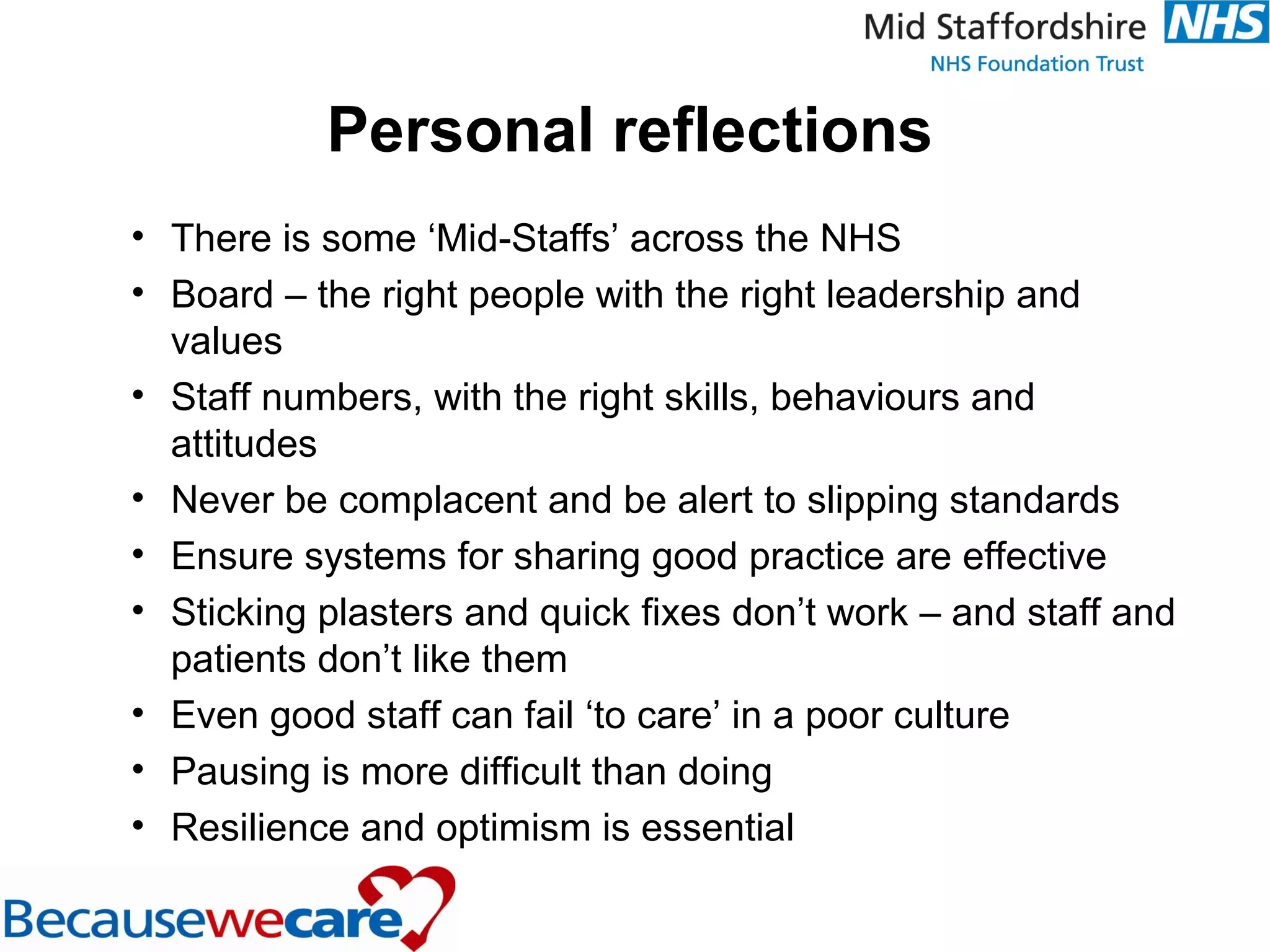 Julie Hendry: Creating a culture to ensure good patient safety, quality ...