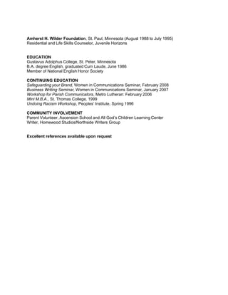 Julie Resume 2008 | DOC