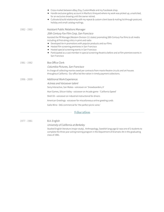 Julie a. wilson visualcv_resume-2 | PDF