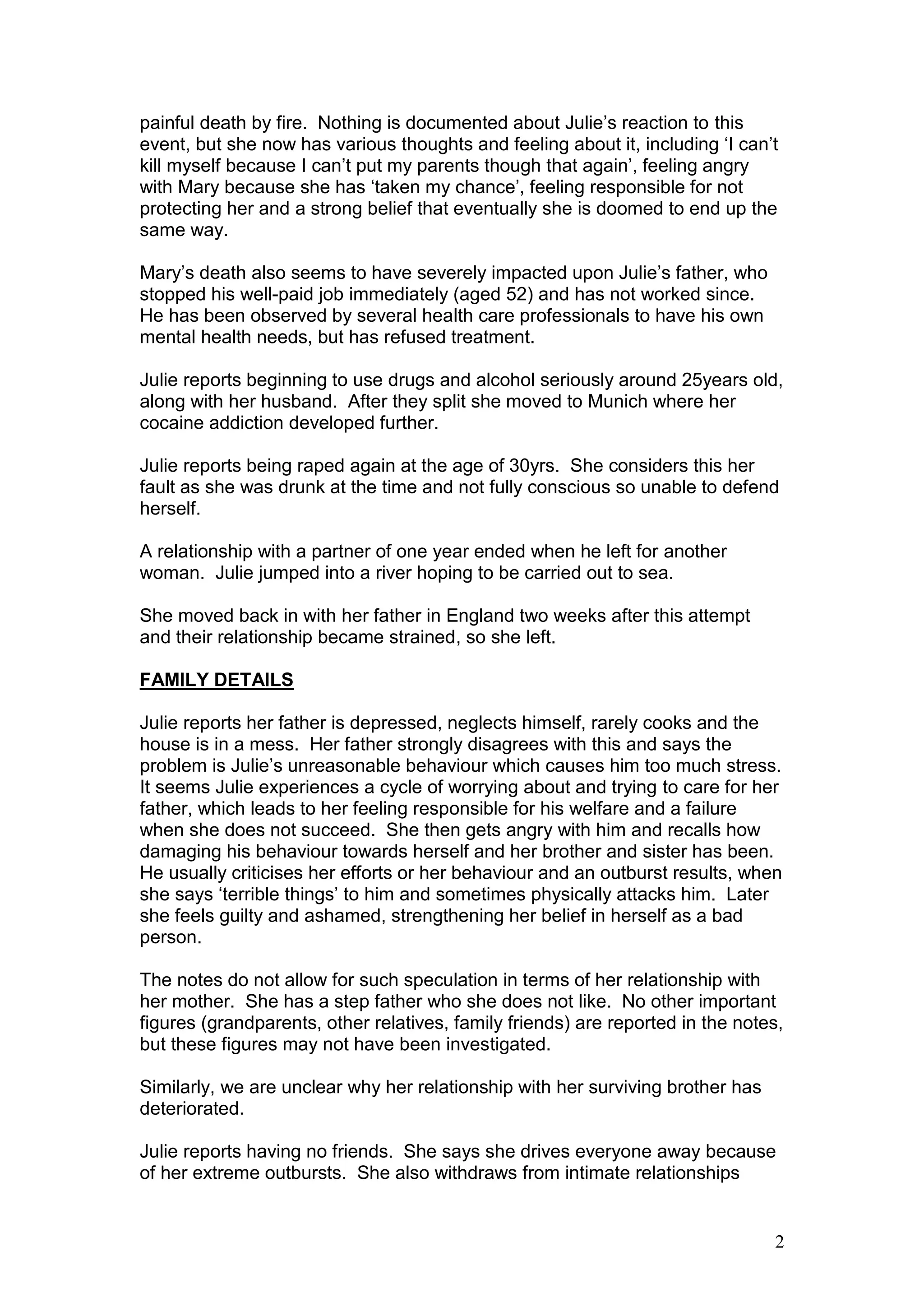 Julie case study | PDF