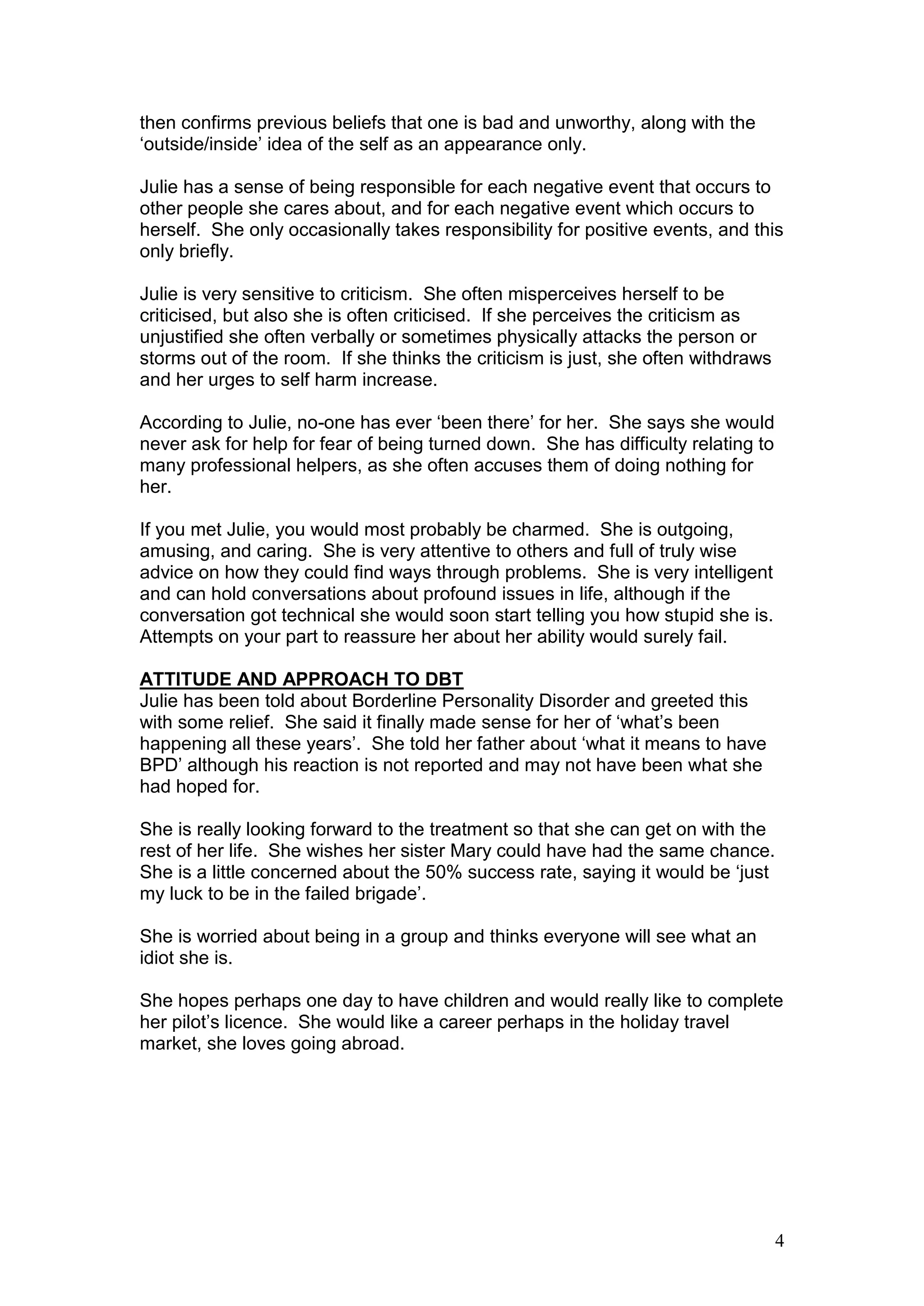 Julie case study | PDF