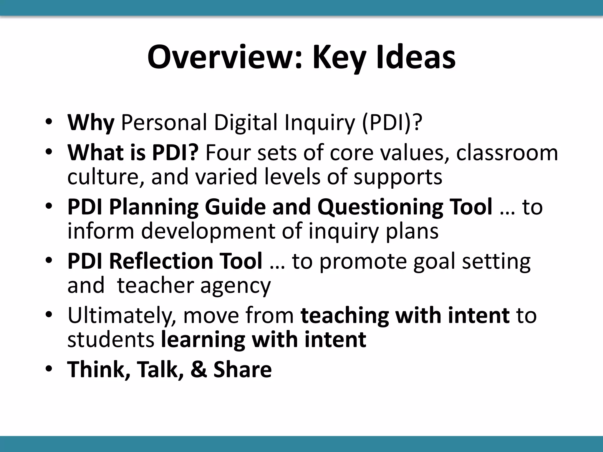Personal Digital Inquiry: Connecting Learning in Ways That Matter | PPTX
