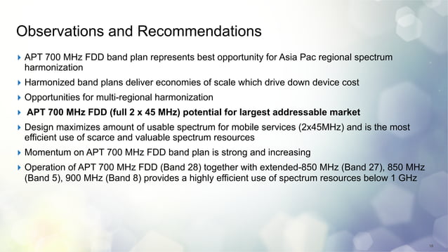 Julie Garcia Welch, Development of APT 700 MHz Band Plan | PDF ...