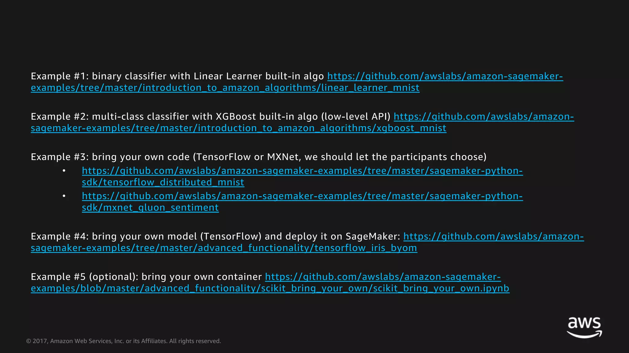 Amazon SageMaker workshop | PDF
