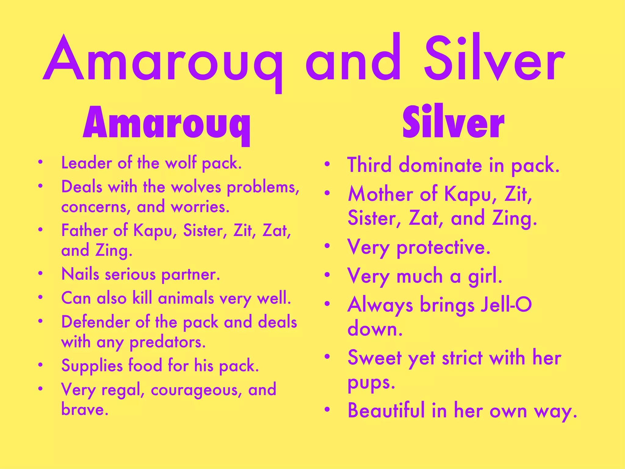 Julie of the wolves characters | PPT