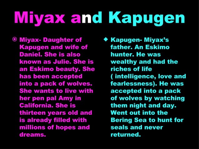 Julie of the wolves characters | PPT