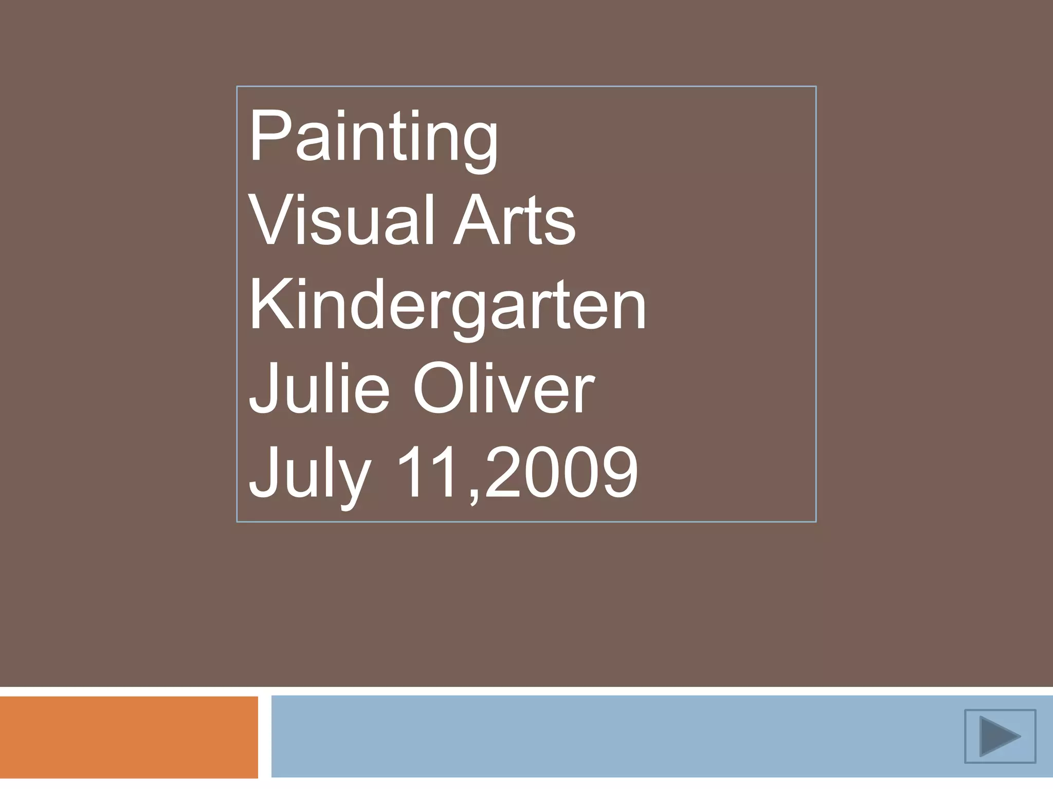 Visual Arts Kindergarten | PPTX