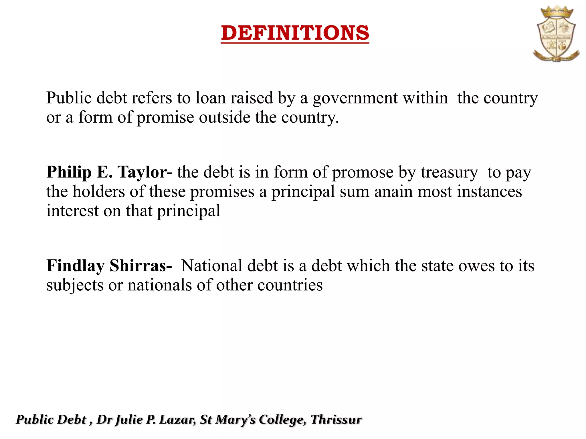 Economics:Public Debt | PPTX