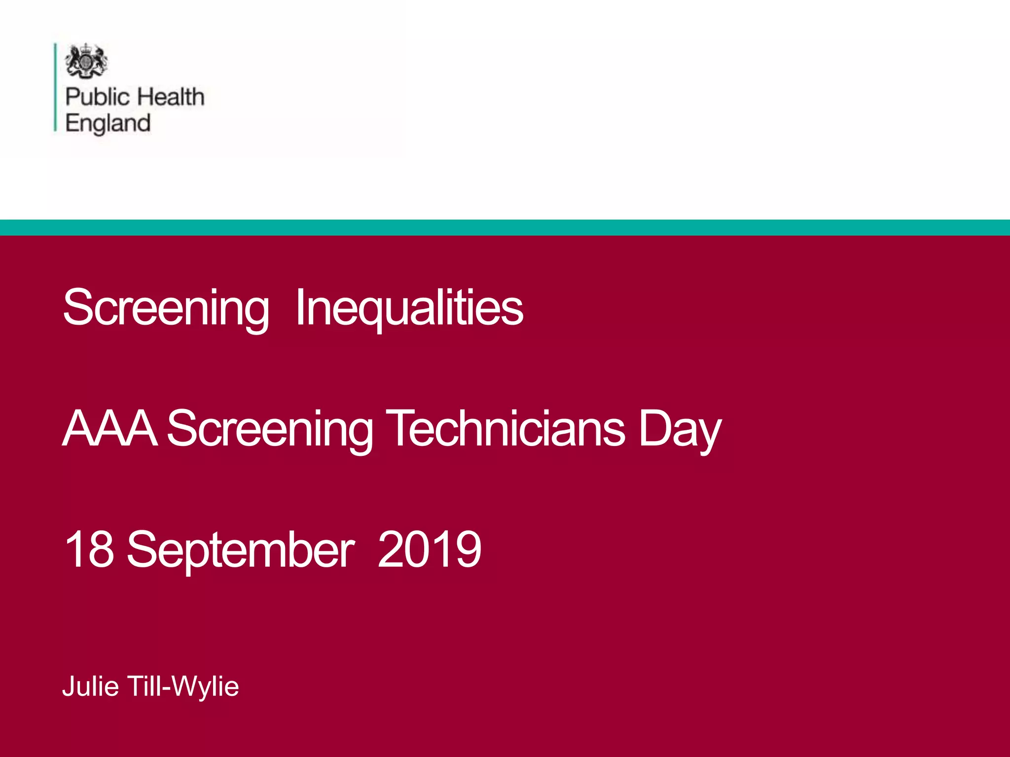 AAA screening technicians inequalities presentation final | PPTX