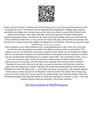 Juliet Essay | PDF