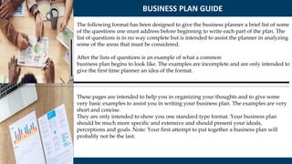 STARTUP BUSINESS PLAN GUIDE | PPTX