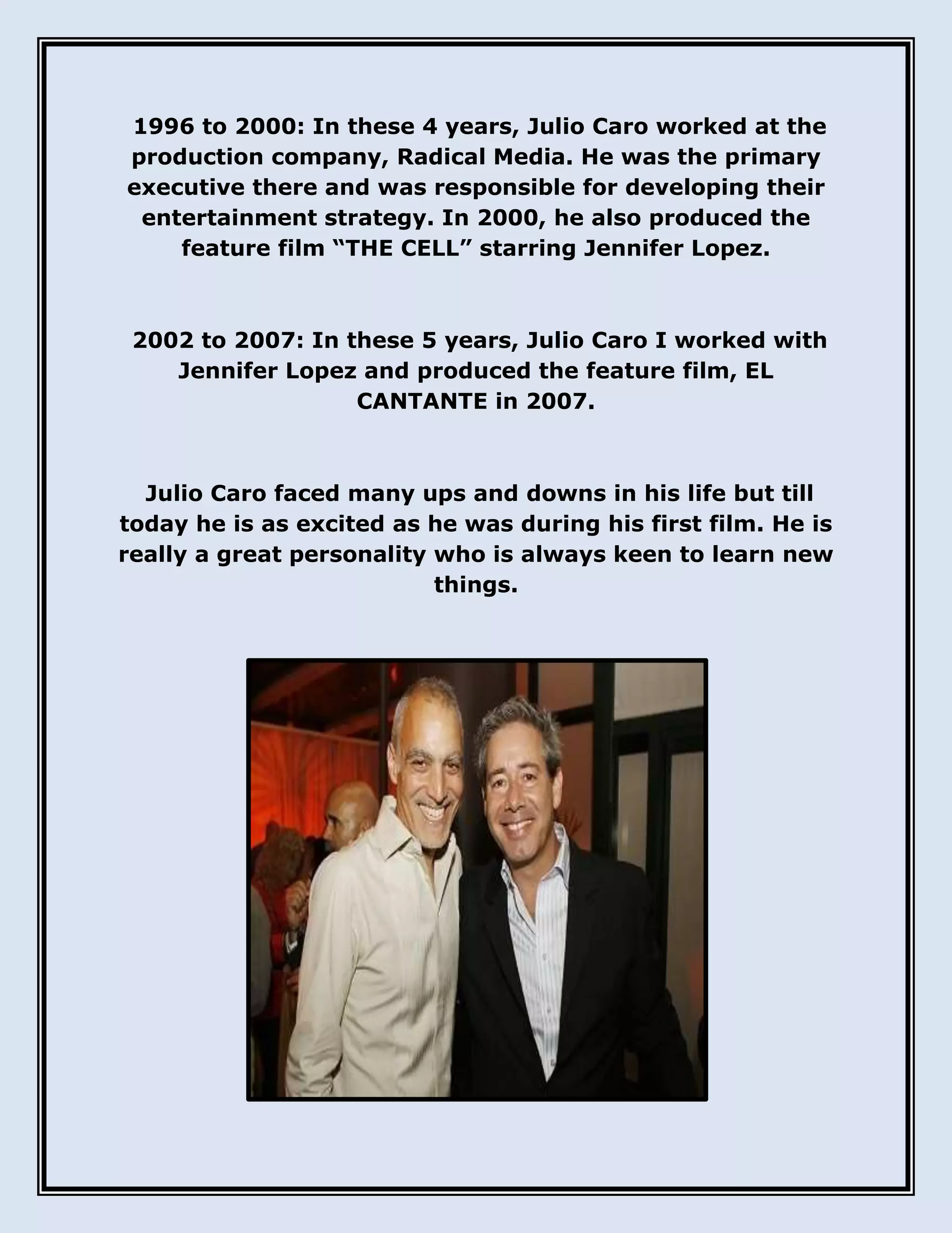 Julio Caro - Journey From the Year 1981 to 2007 | DOCX