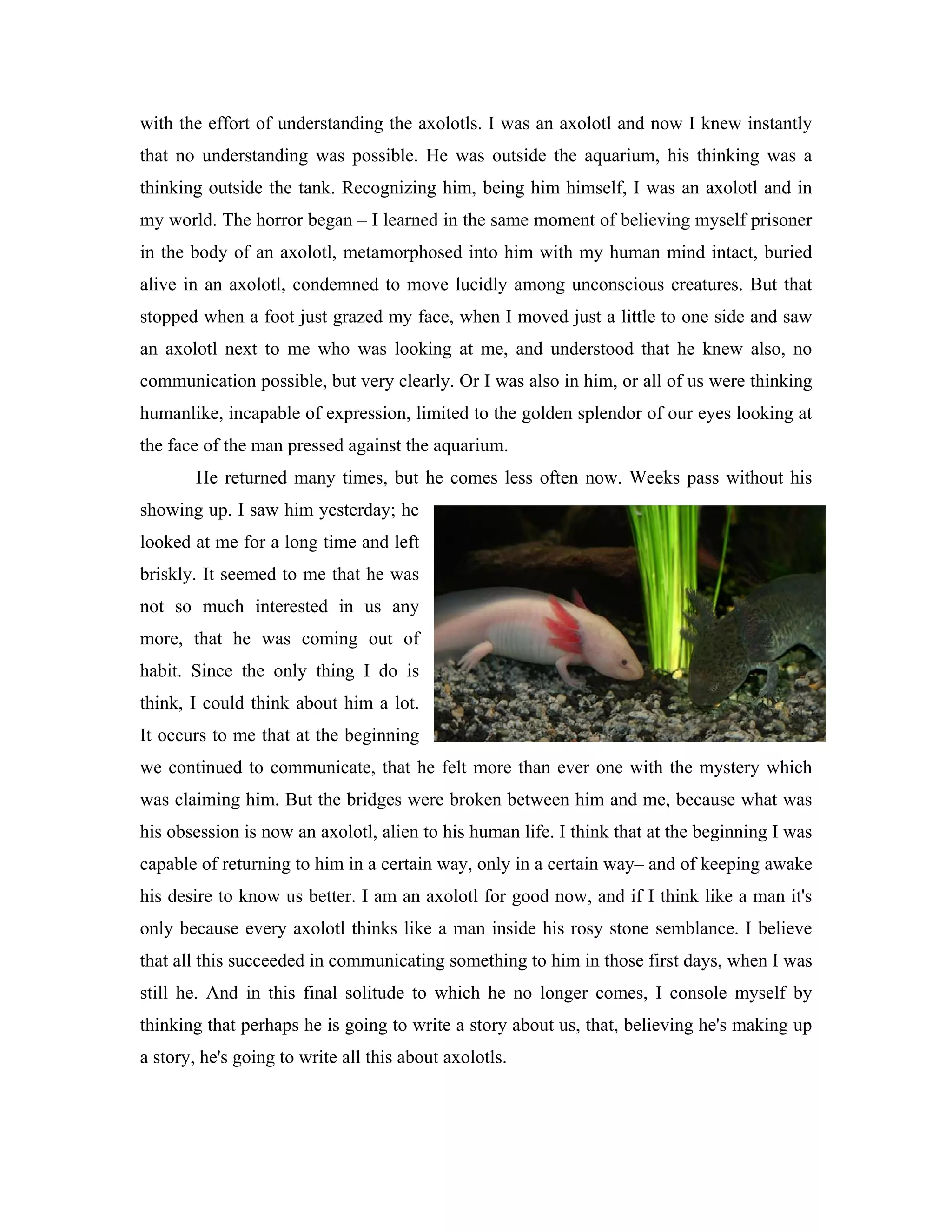 Julio cortã¡zar -_axolotl | PDF