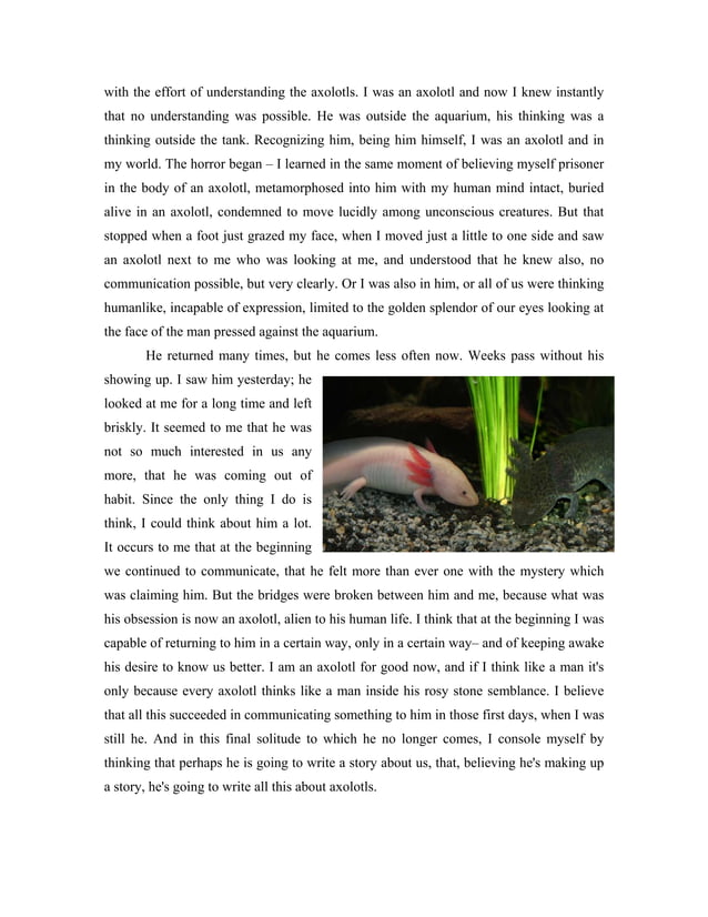 Julio cortã¡zar -_axolotl | PDF