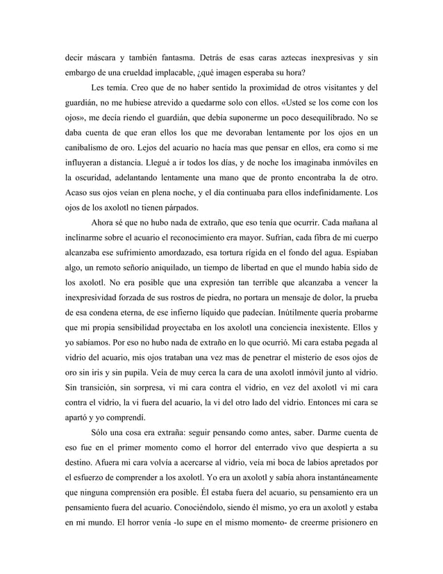 Julio cortã¡zar -_axolotl | PDF