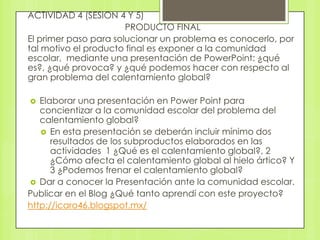 Calentamiento Global. Actividades | PPTX