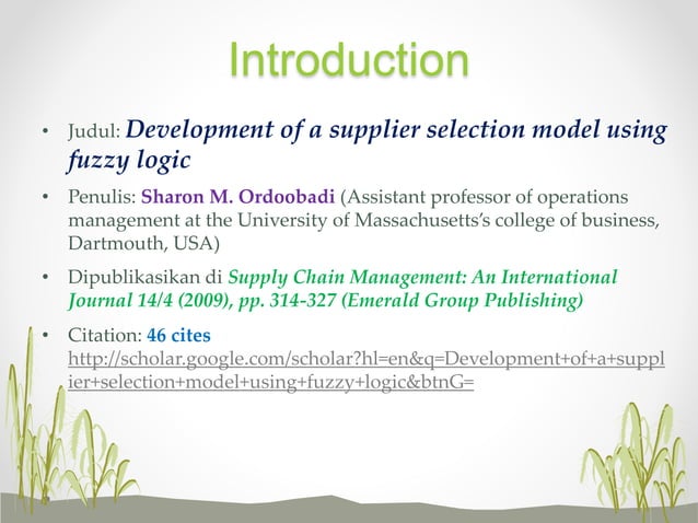Development Of A Supplier Selection Model Using Fuzzy Logic Ppt