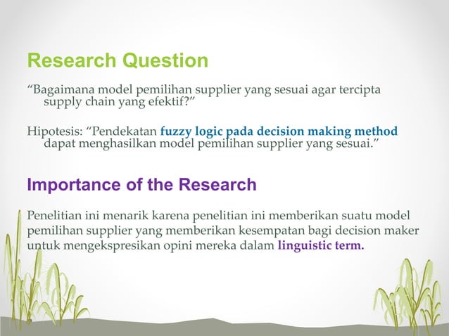 Development Of A Supplier Selection Model Using Fuzzy Logic Ppt