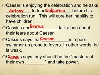 Julius Act 1 sum up summary and activity with answers.ppt