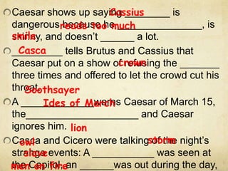 Julius Act 1 sum up summary and activity with answers.ppt