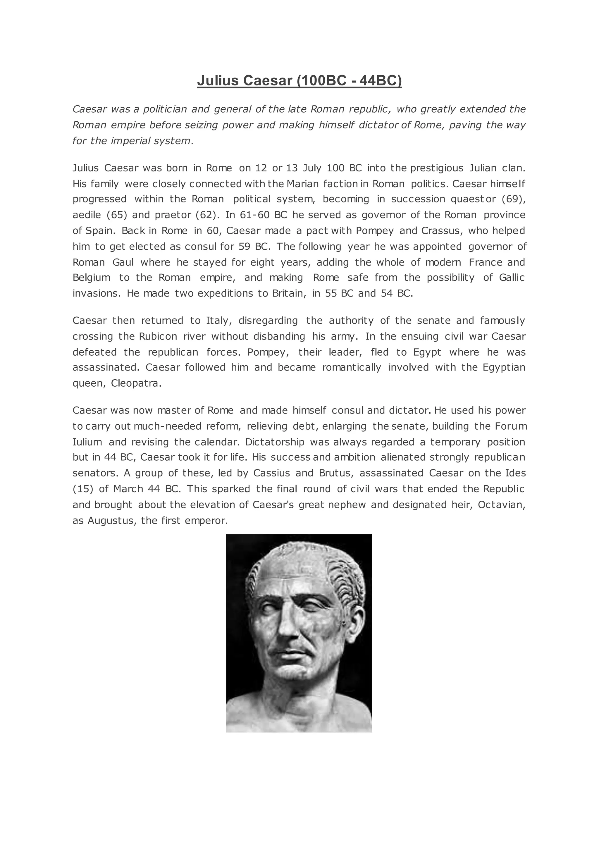 4 Julius caesar bio | DOCX