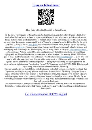 Julius Caesar Essay | PDF