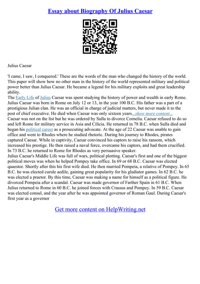 Julius Caesar Essay | PDF