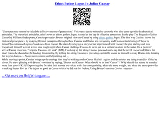 Julius Caesar Ethos Pathos Logos | PPT