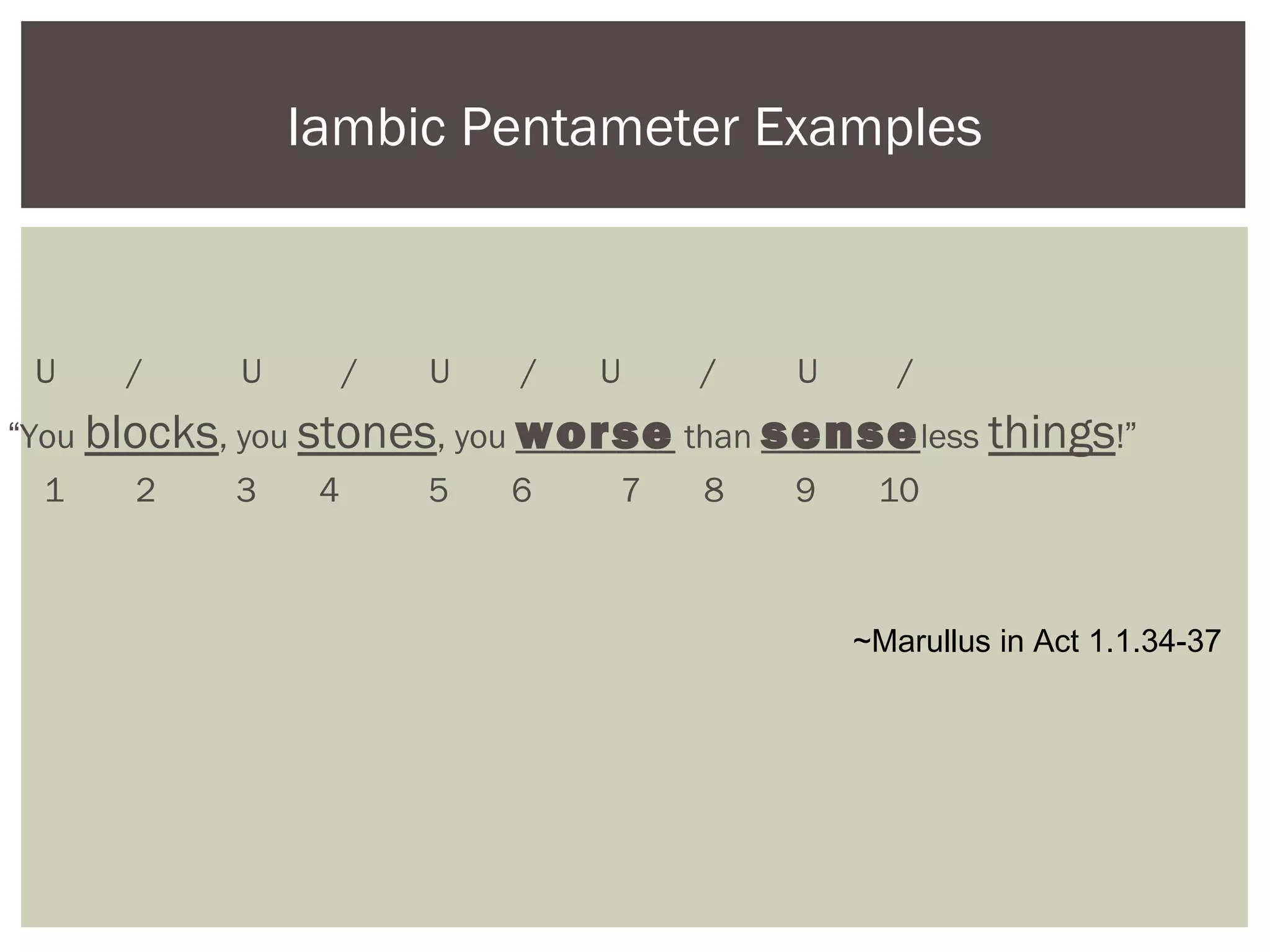 Iambic Pentameter - Julius Caesar | PPT