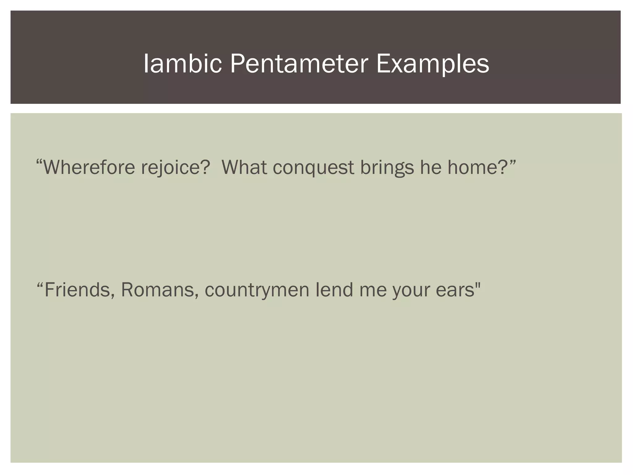 Iambic Pentameter - Julius Caesar | PPT