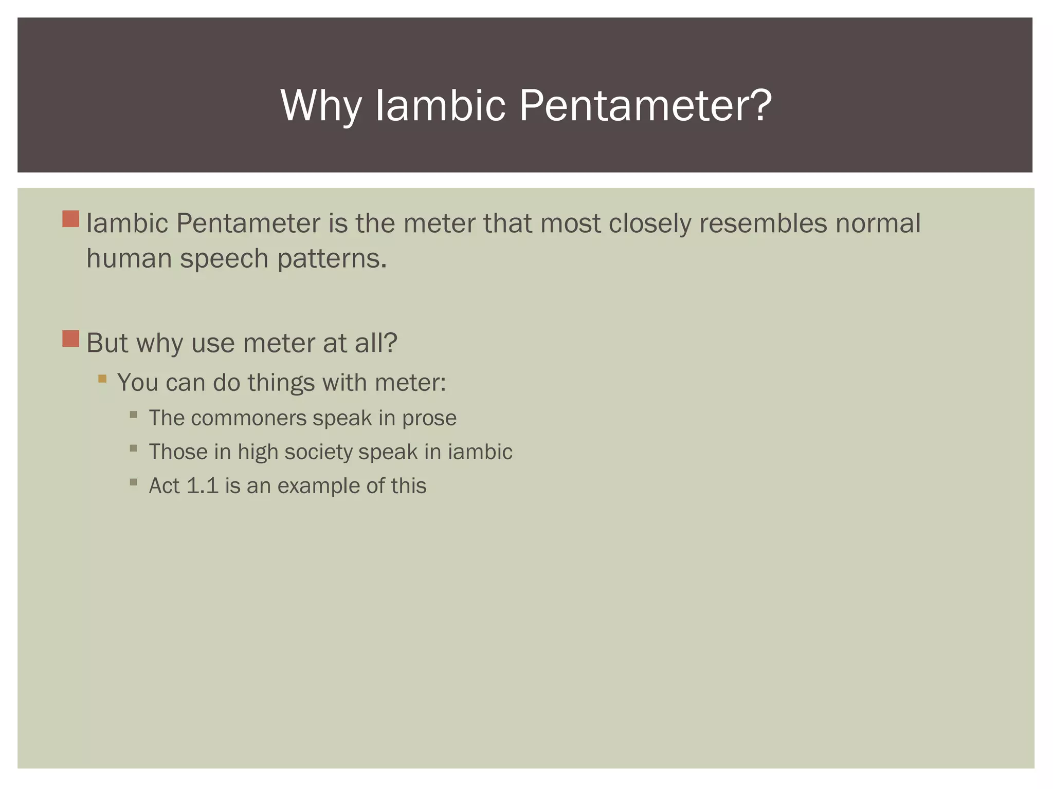Iambic Pentameter - Julius Caesar | PPT