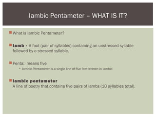 Iambic Pentameter - Julius Caesar | PPT