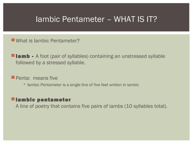 Iambic Pentameter - Julius Caesar | PPT | Poetry | Books and Literature