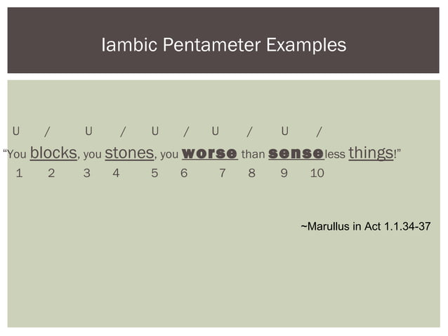 Iambic Pentameter - Julius Caesar | PPT | Poetry | Books and Literature